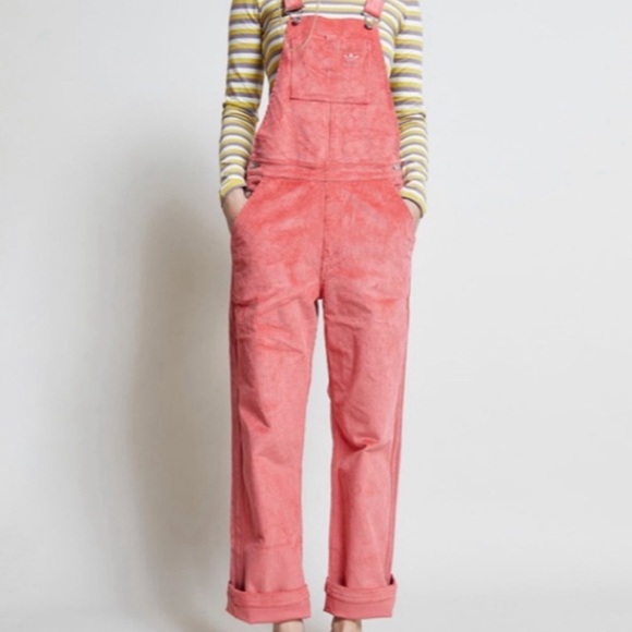 adidas | Jeans | Adidas Coral Pink Corduroy Dungarees Overalls S | Poshmark